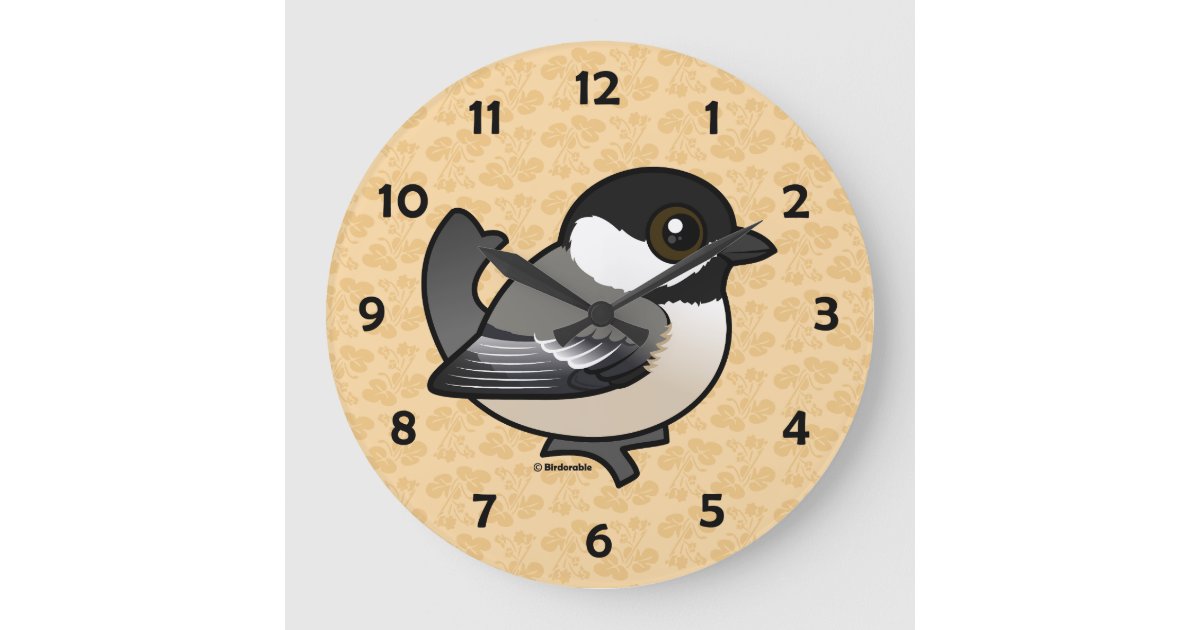 Birdorable Black-capped Chickadee Large Clock | Zazzle