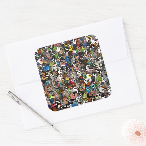 Birdorable Crowd Square Sticker | Zazzle