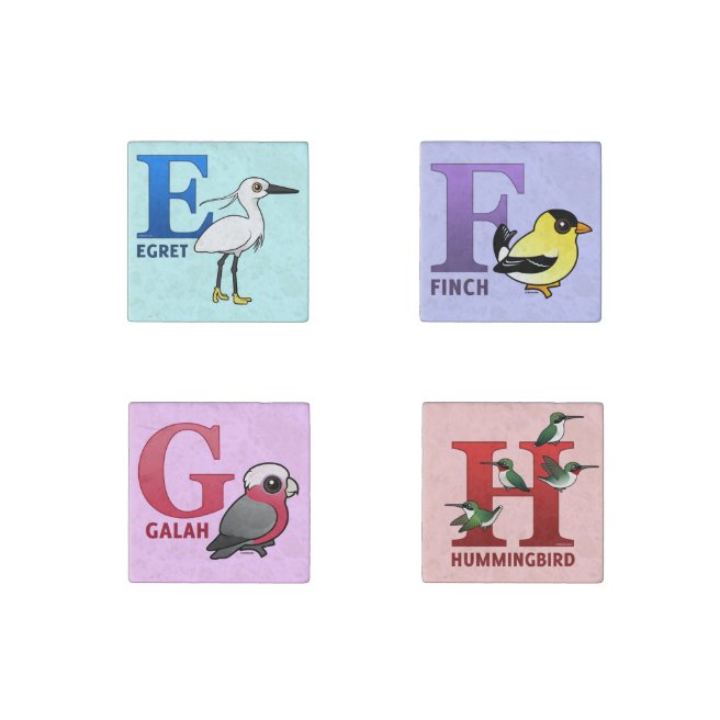 Cute Poster For Kids Featuring Cartoon Bird Alphabet
