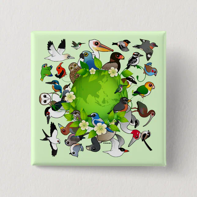 Birdorable Earth Day Button | Zazzle