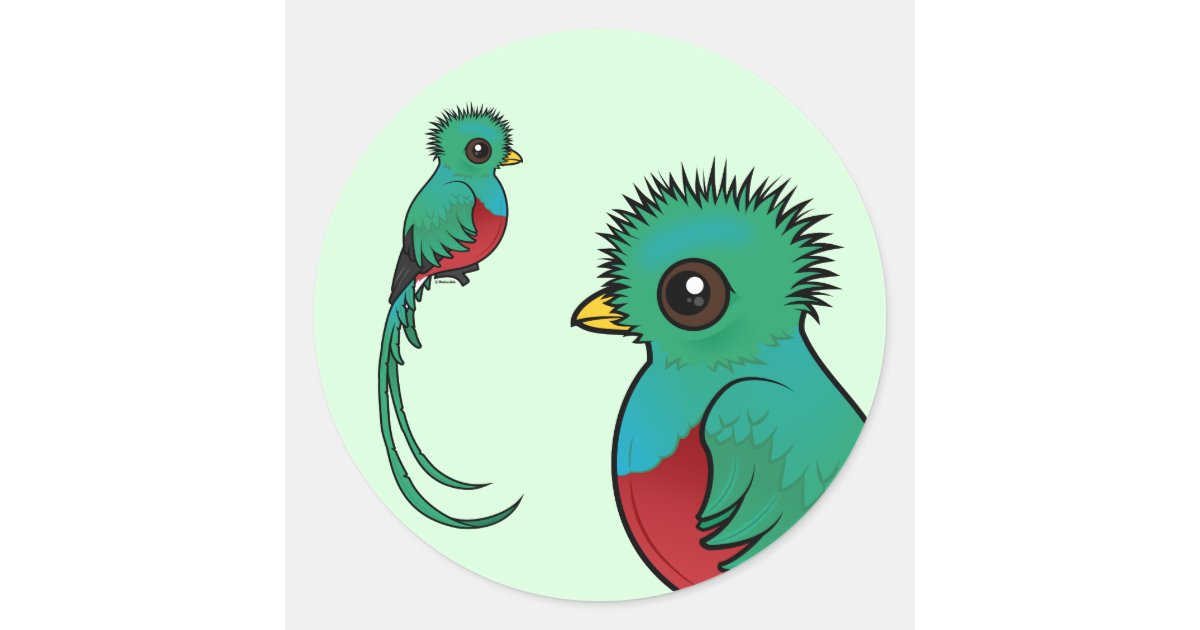 Birdorable Resplendent Quetzal Classic Round Sticker | Zazzle