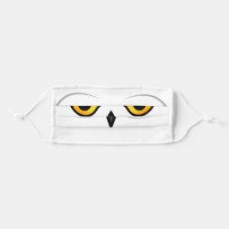 Birdorable Snowy Owl Face Adult Cloth Face Mask | Zazzle
