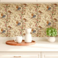 Birds and Branches on Cream Wallpaper | Zazzle