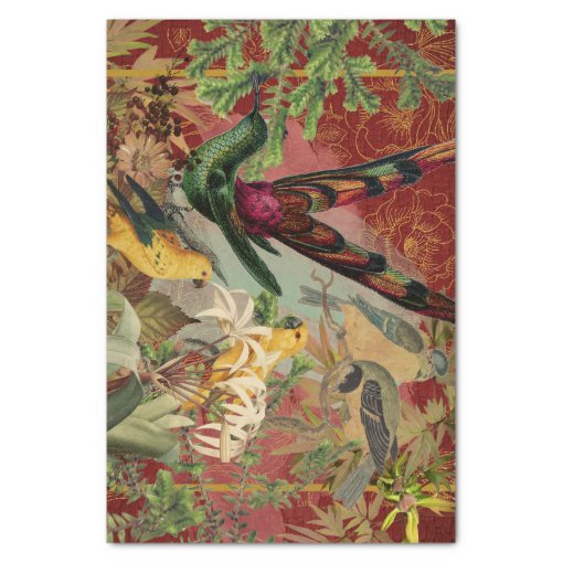Birds and Greenery Tissue Paper | Zazzle