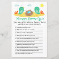 Birds and nest Nursery Rhyme Quiz baby shower game | Zazzle