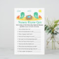 Birds and nest Nursery Rhyme Quiz baby shower game | Zazzle