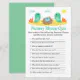 Birds and nest Nursery Rhyme Quiz baby shower game | Zazzle