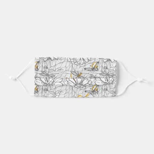 Birds Bugs & Butterflies Floral Garden Adult Cloth Face Mask | Zazzle