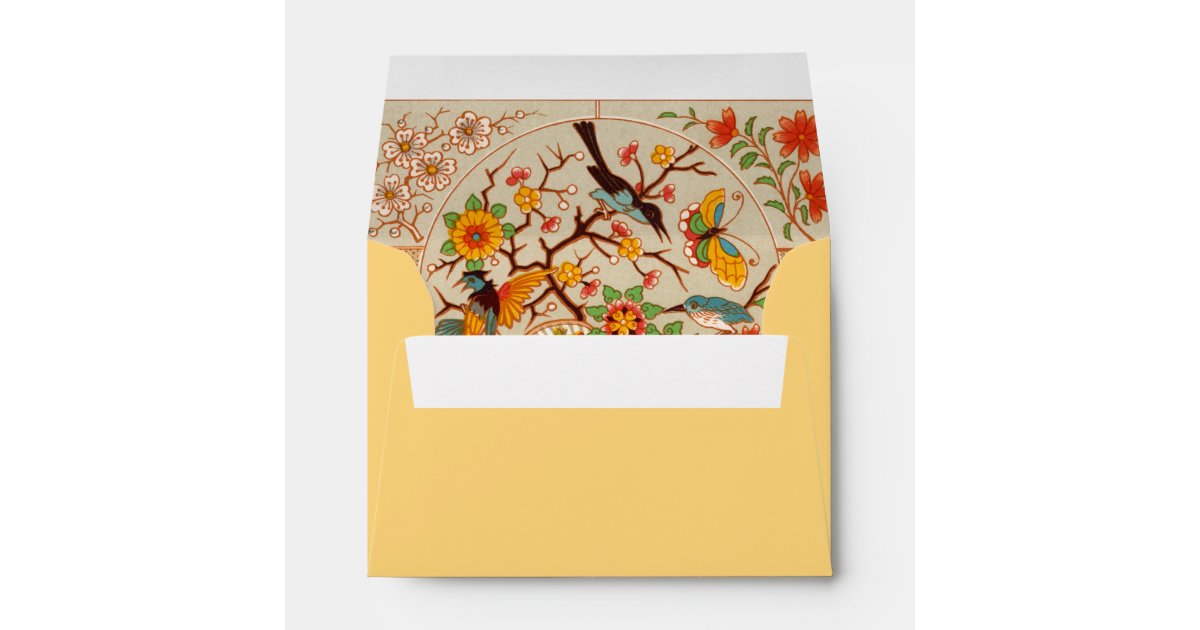 Birds & Butterflies Invitation Envelope | Zazzle