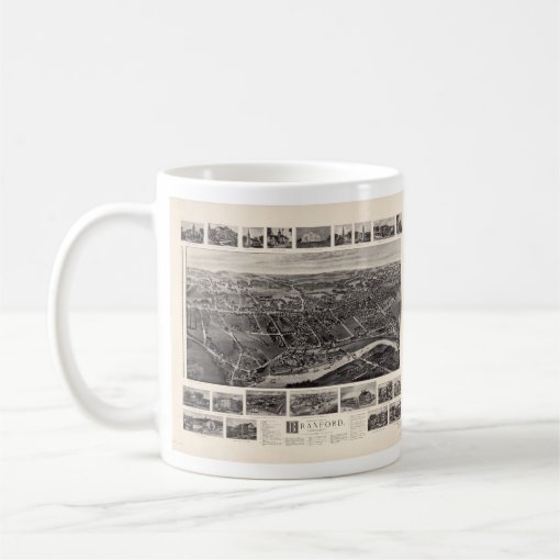 Bird's-eye view Map of Branford Connecticut (1905) Coffee Mug | Zazzle