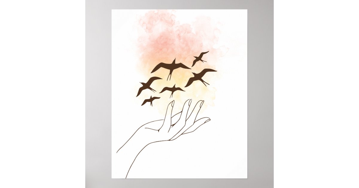 Birds flying poster | Zazzle