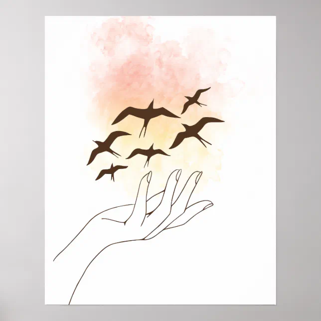 Birds flying poster | Zazzle