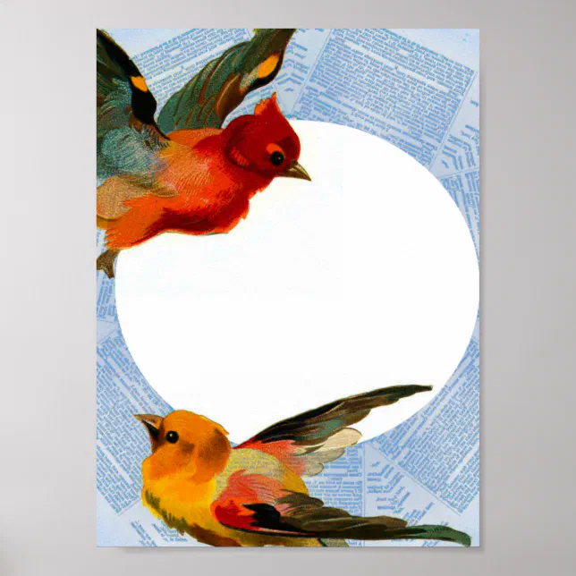 Birds Frame Poster | Zazzle