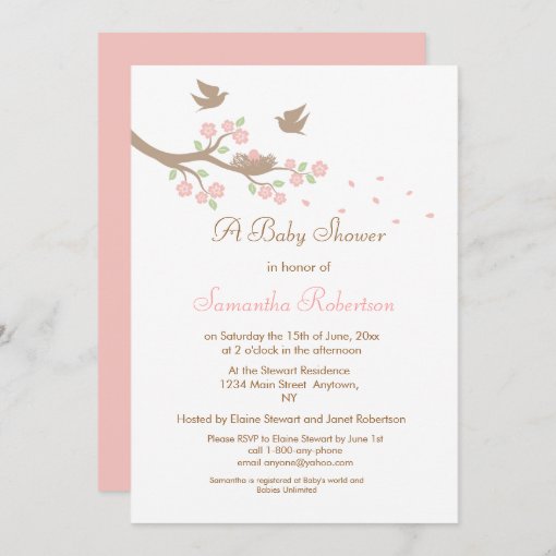 Birds Nest Baby Shower Invitation | Zazzle