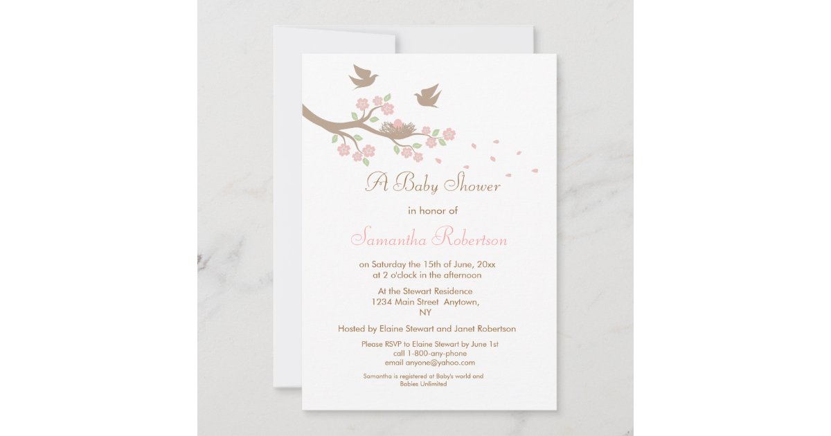 Birds Nest Baby Shower Invitation | Zazzle