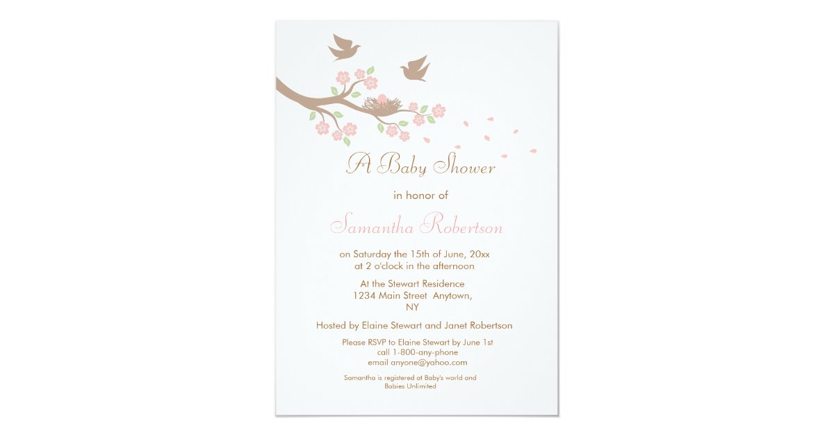 Birds Nest Baby Shower Invitation | Zazzle.com