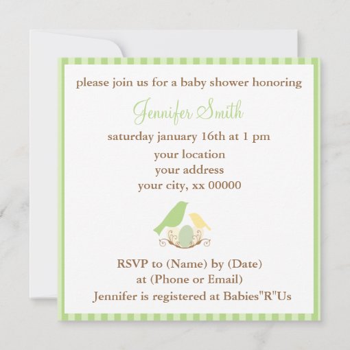 Birds Nest Baby Shower Invitation | Zazzle