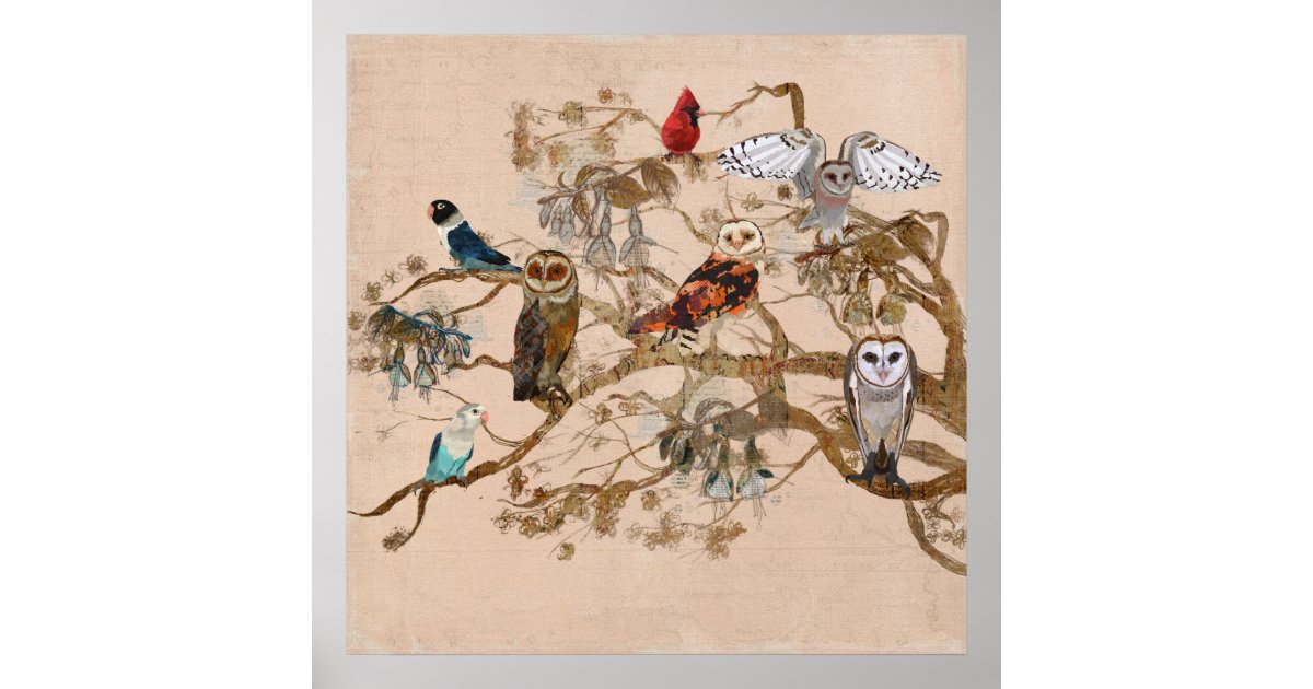 BIRDS OF A FEATHER BRANCH Poster | Zazzle