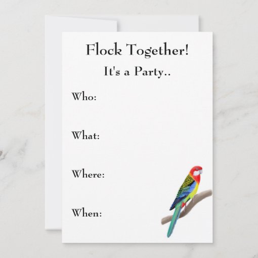 Birds of a Feather Parrots Party Invitation | Zazzle