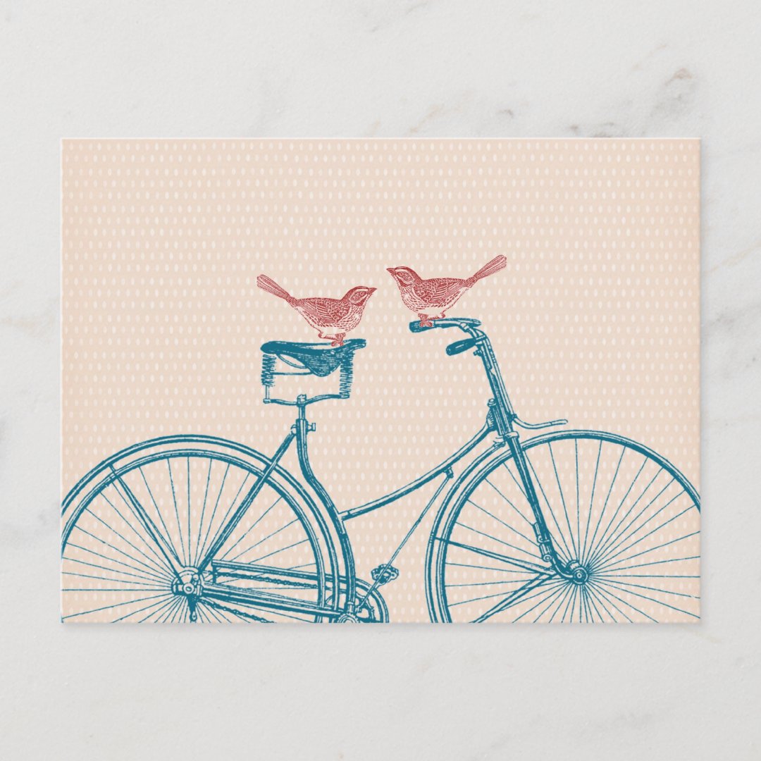 Birds on a Bicycle Postcard | Zazzle