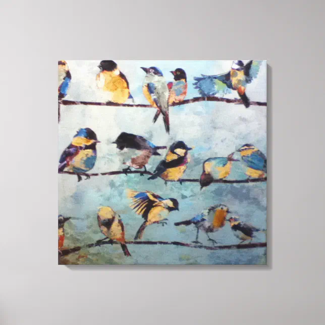 Birds on Wire Canvas Print | Zazzle
