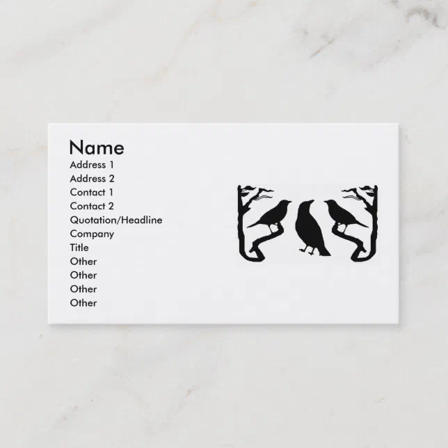 Birds Silhouette Business Cards | Zazzle