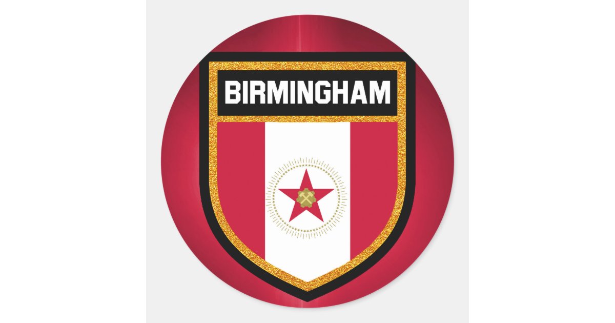 Birmingham Flag Classic Round Sticker | Zazzle