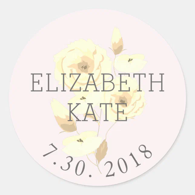 Birth Announcement Baby Girl Pink Floral Sticker | Zazzle