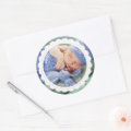 Birth Announcement Photo Personalized Classic Round Sticker | Zazzle