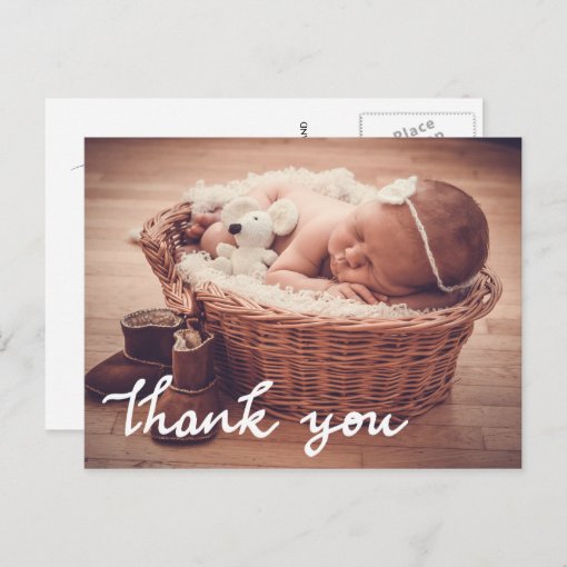 Birth Announcement Thank You Script Photo | Zazzle