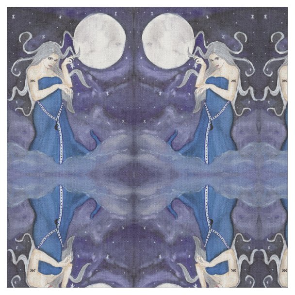 Enchanted Moon Fabric | Zazzle
