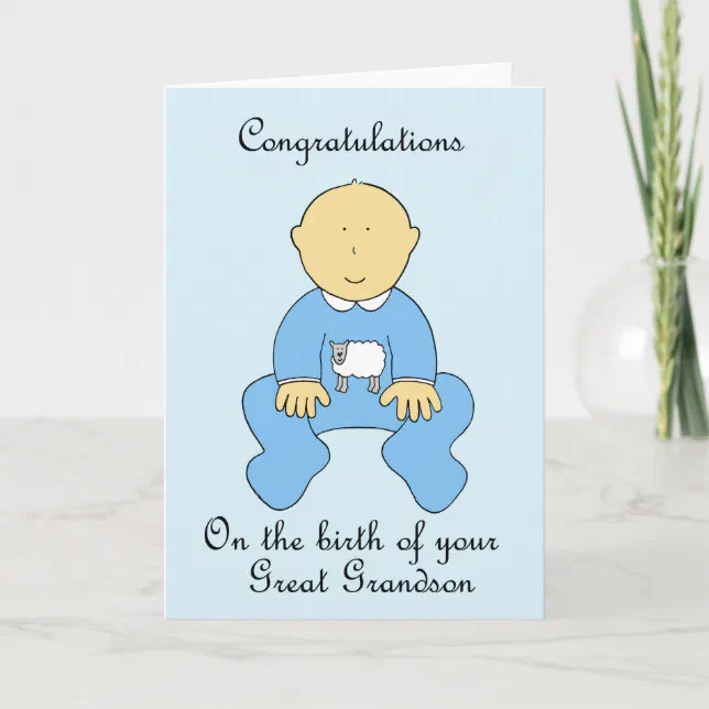 Birth of Great Grandson Congratulations Card | Zazzle