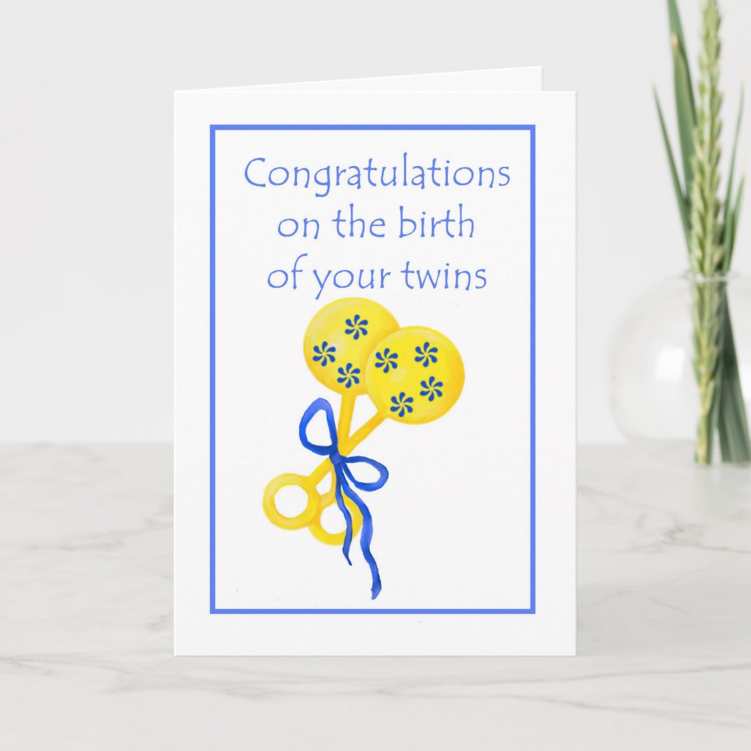 Birth of Twins Congratulations Card | Zazzle
