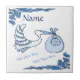 Birth Tile, Blue Dutch Look, Personalize Ceramic Tile | Zazzle