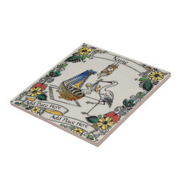 Birth Tile, Dutch Look, Personalize Ceramic Tile | Zazzle