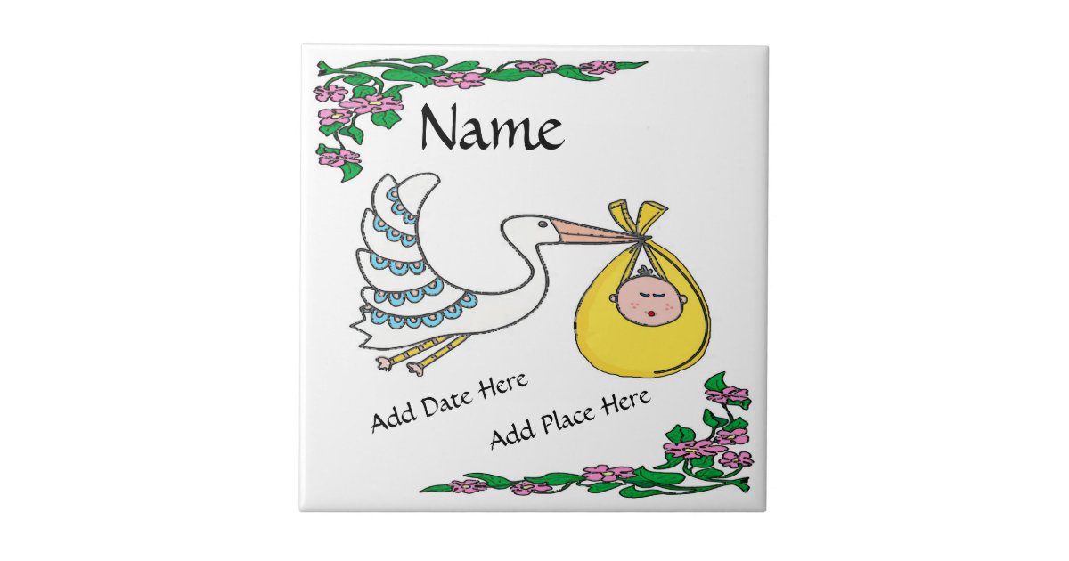 Birth Tile, Dutch Look, Personalize Tile | Zazzle