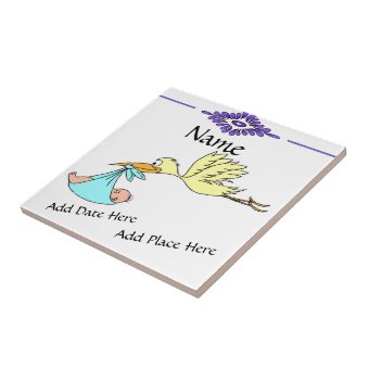 Birth Tile, Dutch Look, Personalize Tile | Zazzle