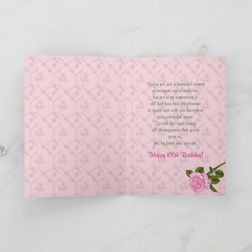BIRTHDAY - 100th - ROSES ON DECORATED CAKE Card | Zazzle