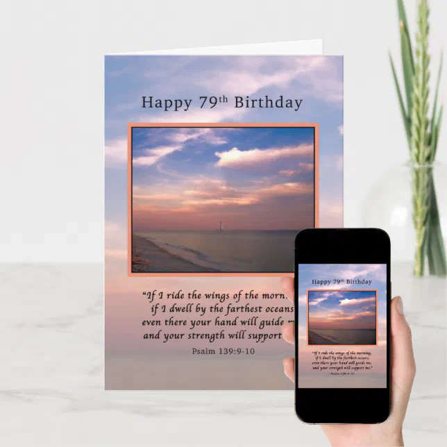 Birthday, 79th, Sunrise at the Beach, Religious Card | Zazzle