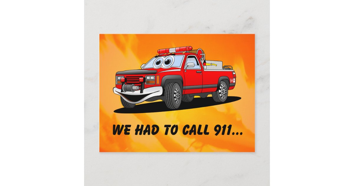 Birthday 911 Cartoon Postcard | Zazzle