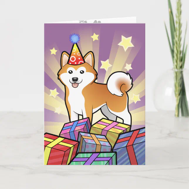 Birthday Akita Inu / Shiba Inu Card | Zazzle