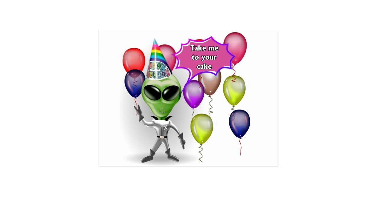 Birthday Alien Postcard | Zazzle.com