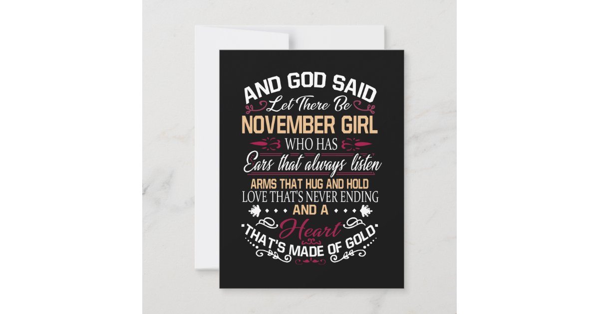 Birthday | And God Said Let There Be November Girl Thank You Card | Zazzle