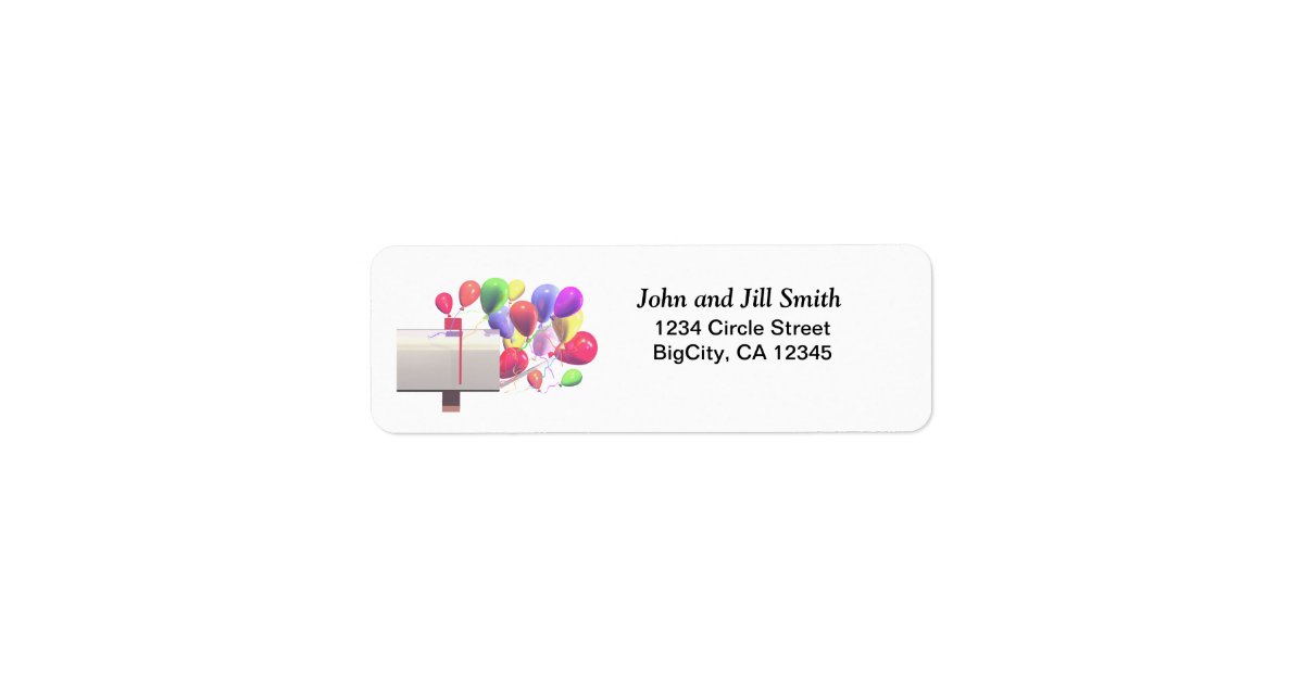 Birthday Balloon Mail Label | Zazzle
