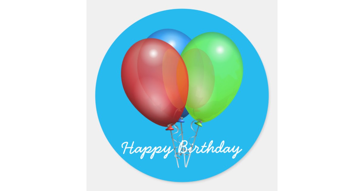 Birthday Balloon Stickers | Zazzle