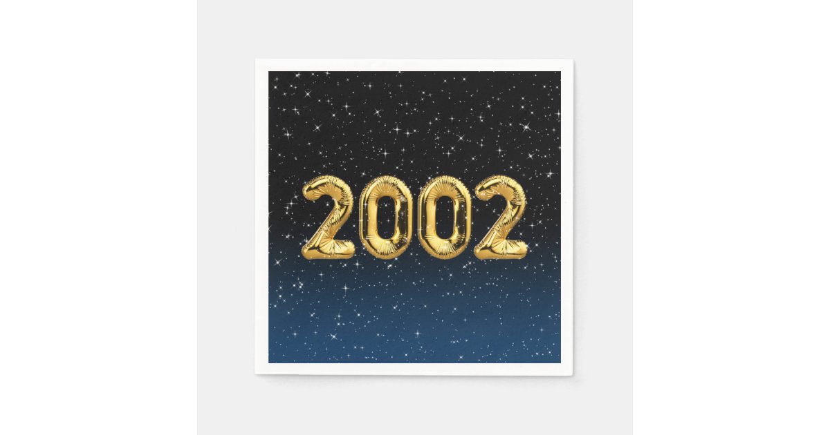 Birthday Balloons 2002 In Stars Napkins | Zazzle
