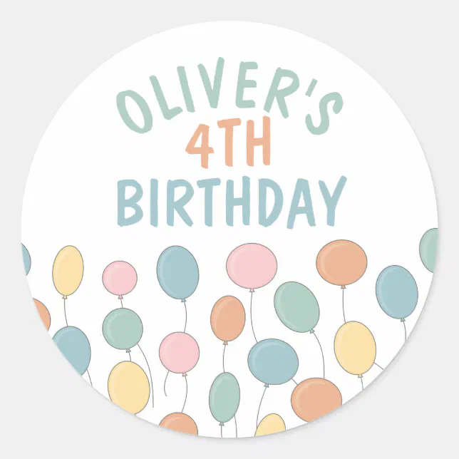 Birthday Balloons Classic Round Sticker | Zazzle