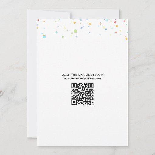 Birthday Balloons Confetti Modern Party QR Code Invitation | Zazzle