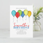 Birthday Balloons Confetti Modern Party QR Code Invitation | Zazzle