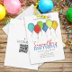 Birthday Balloons Confetti QR Code Social Media Invitation | Zazzle